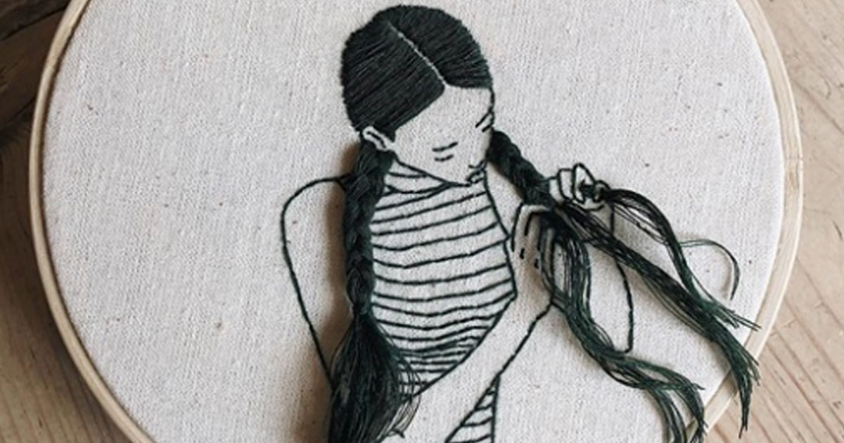 This Embroidery Literally Flows Out Of The Canvas!