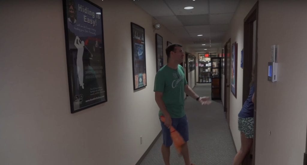 Rebel employee hides from boss at obscure location in office