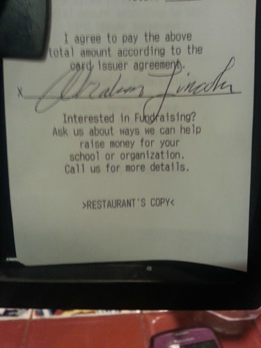 50 outrageous notes on restaurant receipts