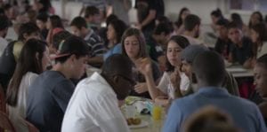 Amazing singing flash mob takes over university cafeteria