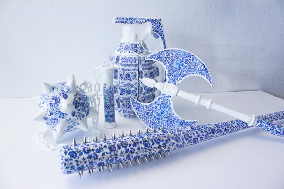 Artist creates weaponry out of "porcelain" to show what it means to be ...