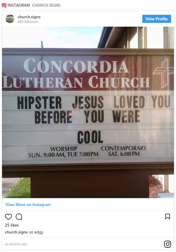 50 church signs making everyone's head turn as they passed by