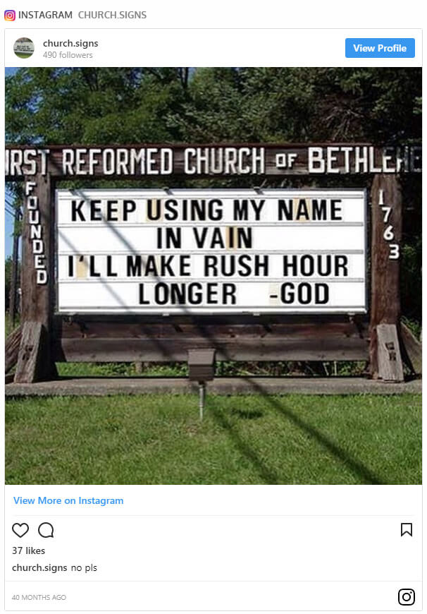 50 church signs making everyone's head turn as they passed by