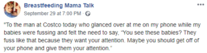 Man shames mom with crying kids so she lets him have it with defense