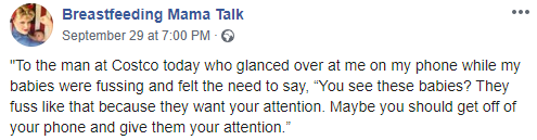 Man shames mom with crying kids so she lets him have it with defense