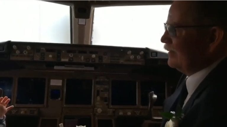 Pilot retires after 35 years and gives wings to toddler with Down Syndrome