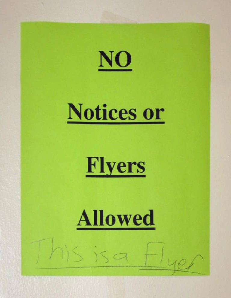 60 hilariously witty responses people posted on a public flyer