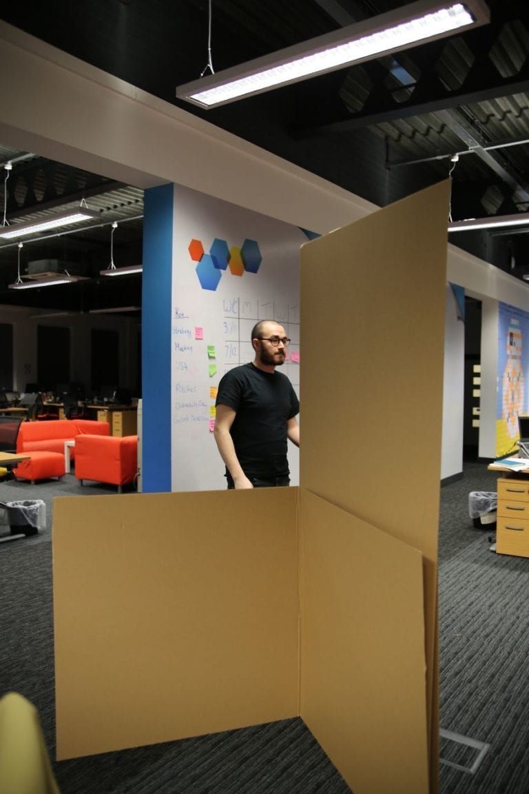 Employees decorate their desks with over the top creation