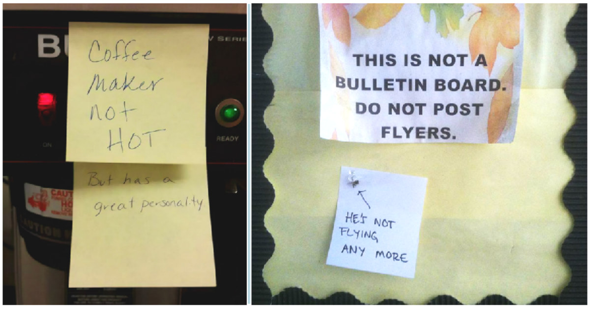 60 hilariously witty responses people posted on a public flyer