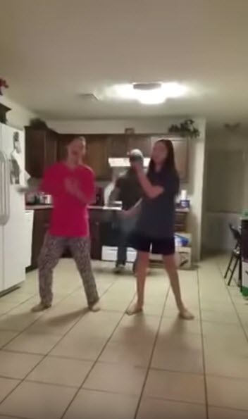 Dad video bombs daughters recording dance video – his slick moves have ...