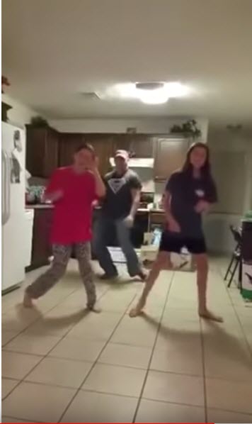Dad video bombs daughters recording dance video – his slick moves have ...