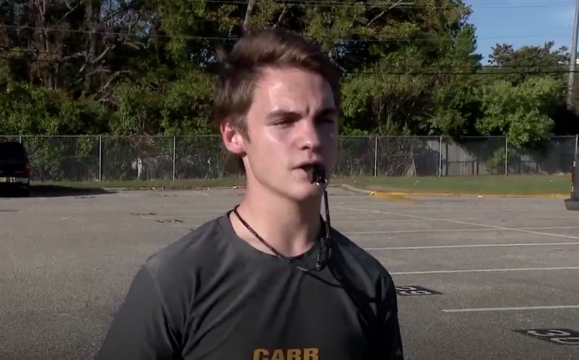 High school band delivers stunning performance during game-day parade