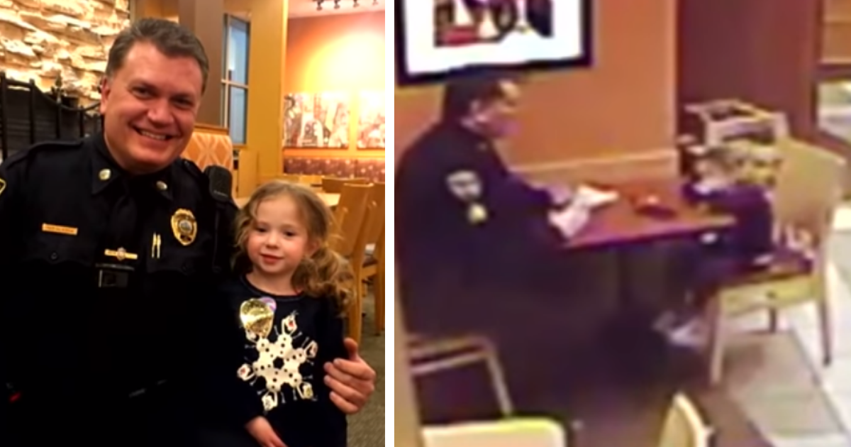 3-year-old girl joins cop for a meal because she doesn’t want him to ...