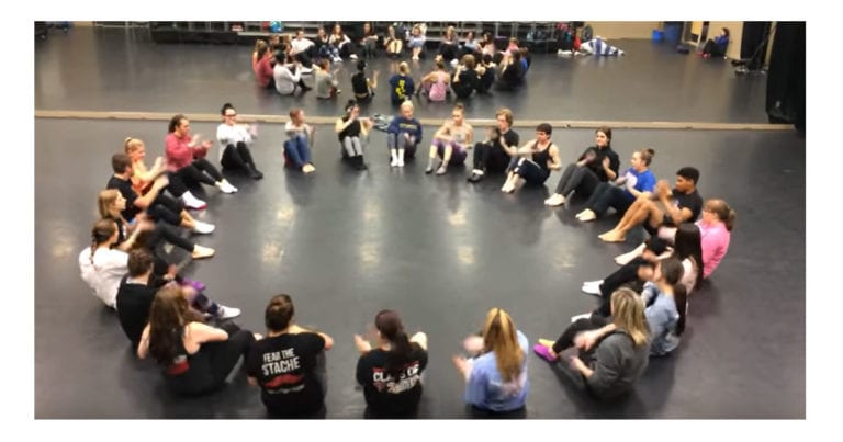 Group of dancers sit in a circle – tackle ‘impossible’ body percussion ...