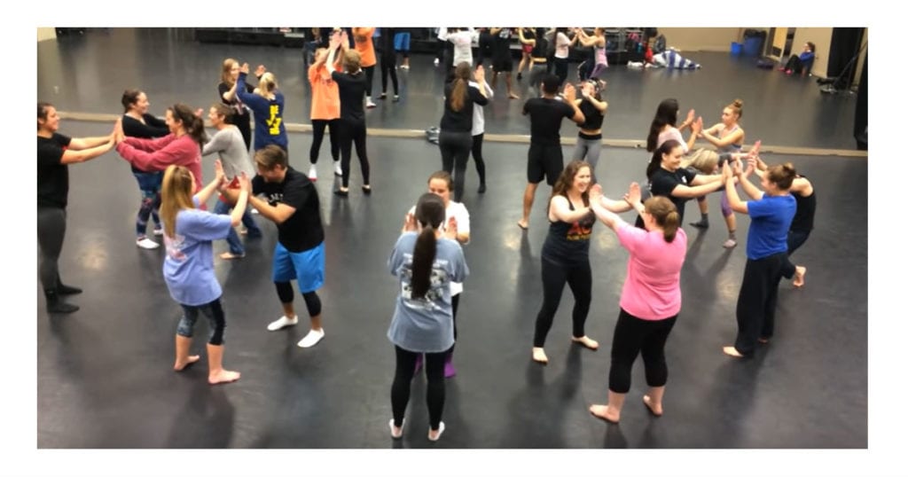 Group of dancers sit in a circle – tackle ‘impossible’ body percussion ...