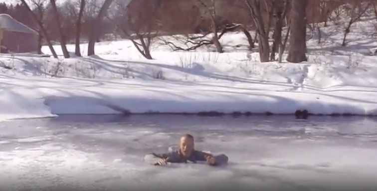 Outdoors expert shares how to get yourself out if you fall through ice