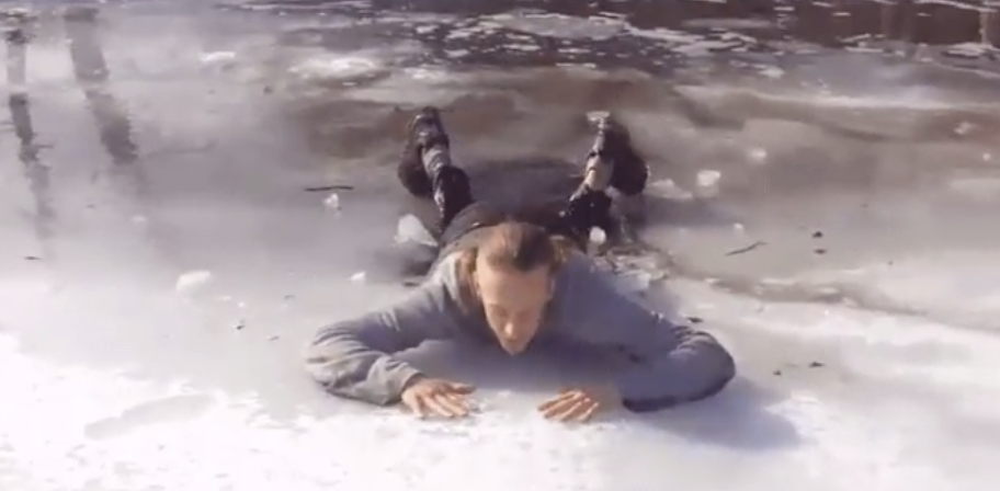 Outdoors expert shares how to get yourself out if you fall through ice