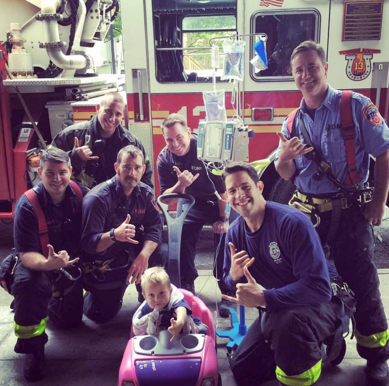 Terminally ill boy meets firefighter heroes – gets sworn in as a junior ...