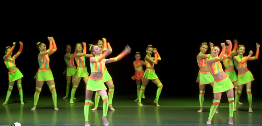 Young gymnasts in neon costumes wow the audience with their jaw ...