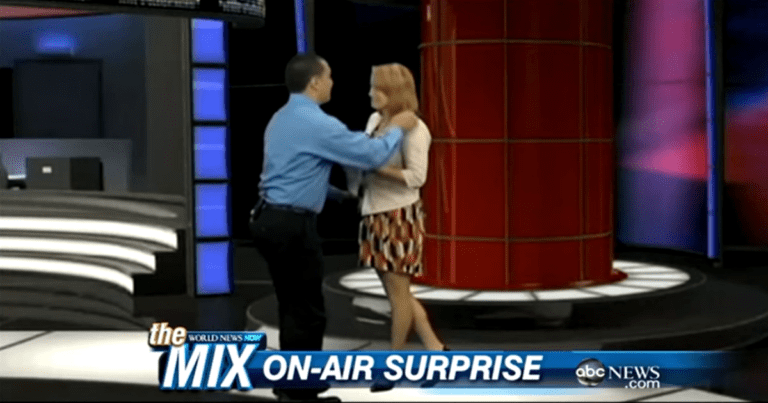 Anchor reads prompt about a live television proposal – has no idea her ...