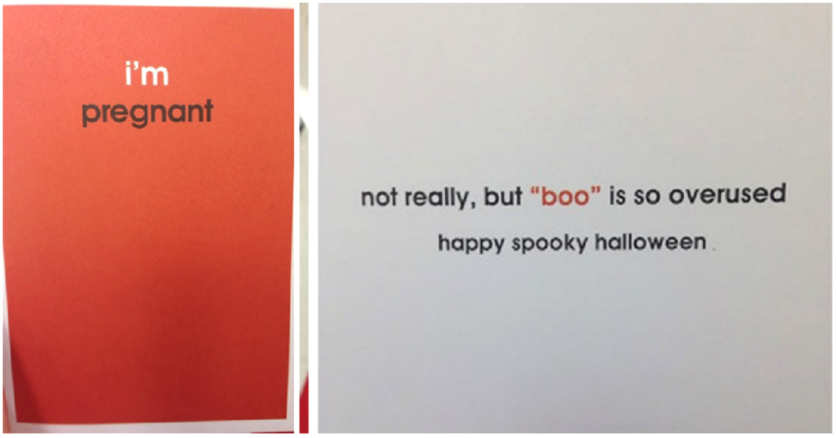 50 hilarious greeting cards that are even better when you open them
