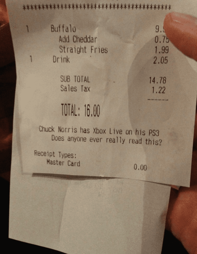 62 Outrageous notes on restaurant receipts customers and staff can’t ...
