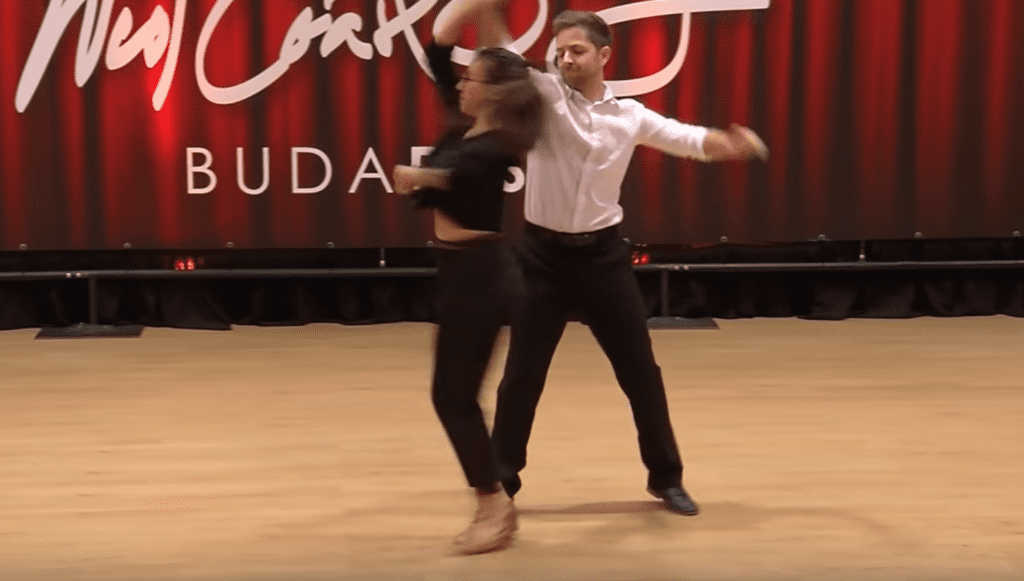 Swing dancers glide onto stage – steal the show with fantastic fancy ...