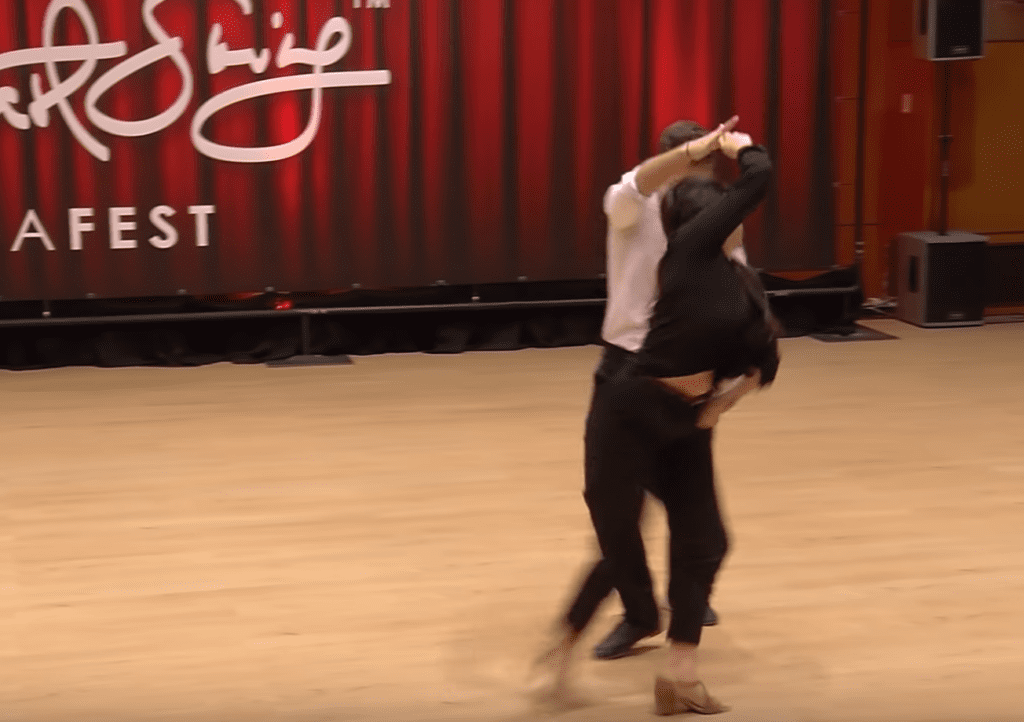 Swing dancers glide onto stage – steal the show with fantastic fancy ...