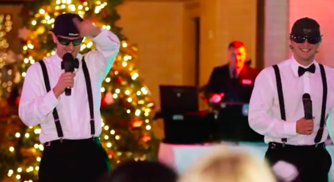 Brothers turn caps around during sister’s wedding reception – then earn ...