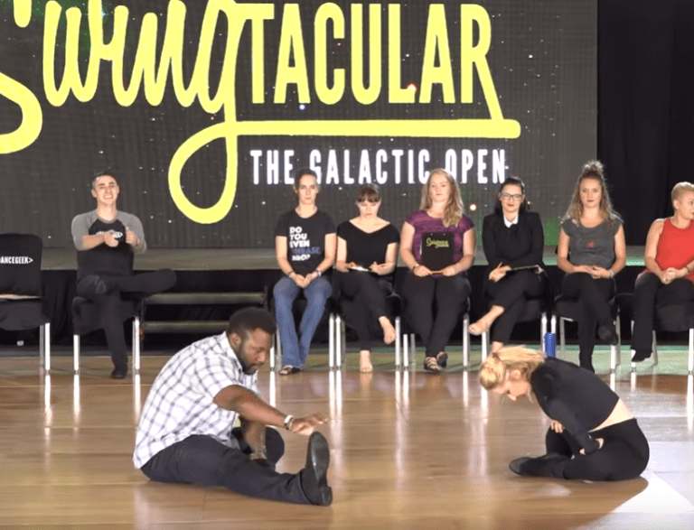 Spectacular duo makes up swing dance on the spot and the crowd loves ...