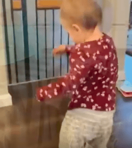 Baby girl starts twisting and shaking every time mom plays music