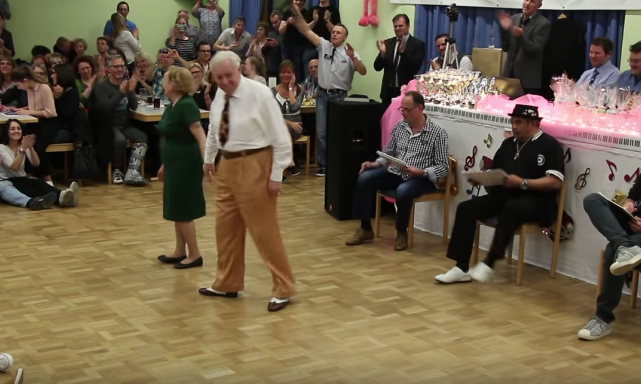Senior couple hops on the dance floor – steal the spotlight with fast ...