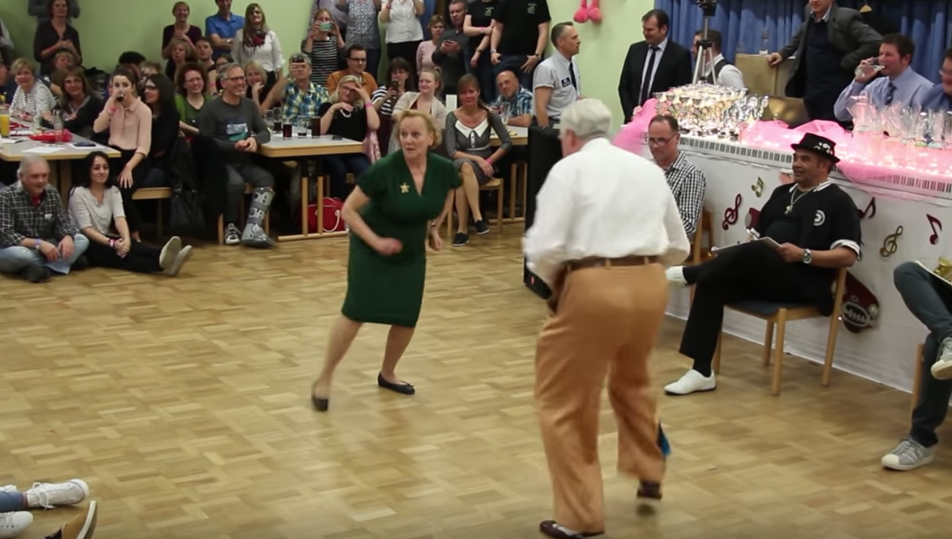 Senior couple hops on the dance floor – steal the spotlight with fast ...
