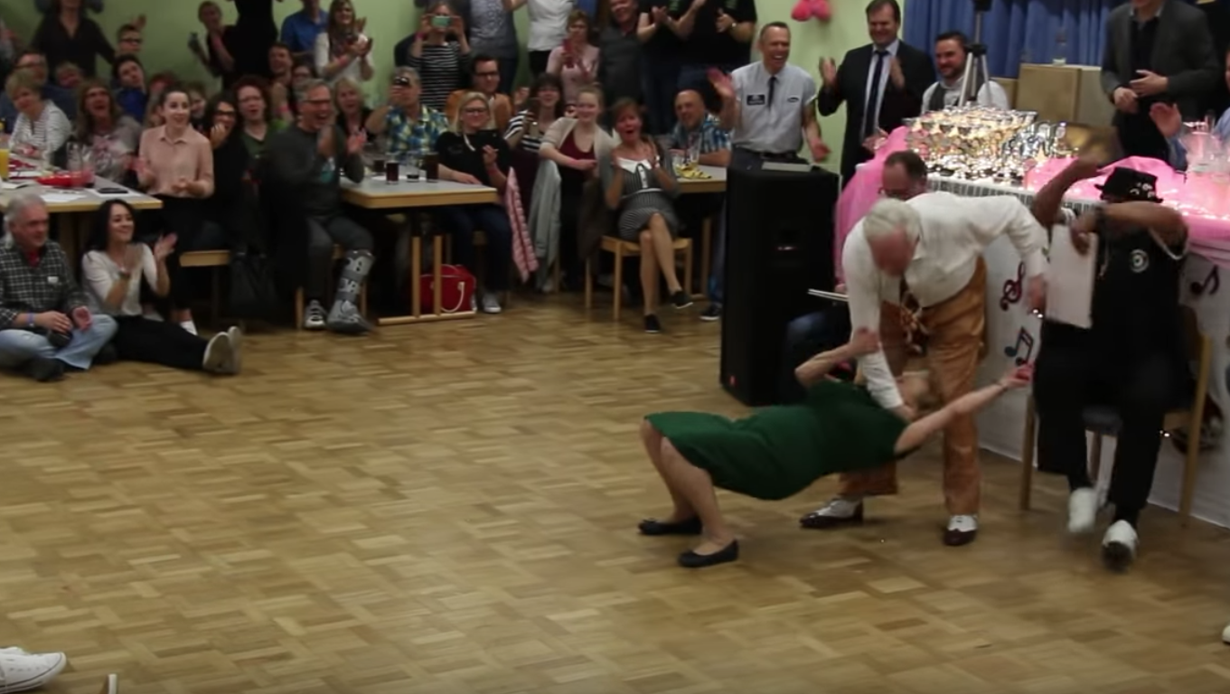 Senior couple hops on the dance floor – steal the spotlight with fast ...