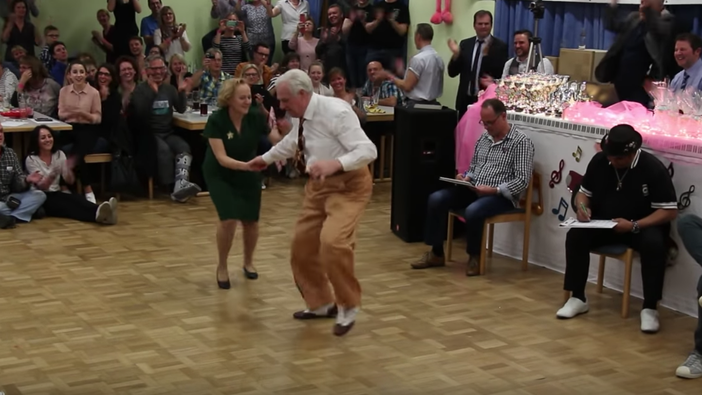 Senior couple hops on the dance floor – steal the spotlight with fast ...