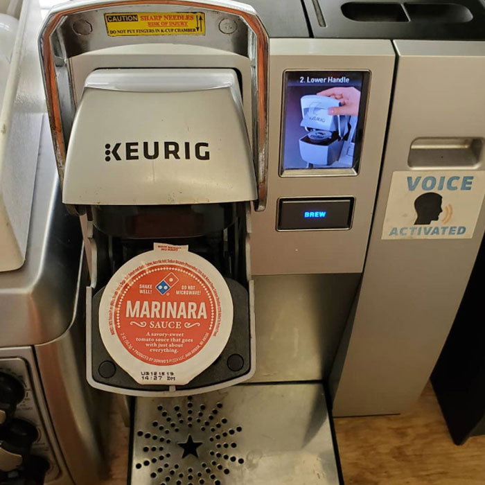 People are putting prank stickers on objects and standing back for the ...