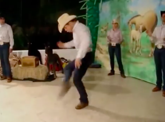 Dancing cowboys take over dance floor with high-flying routine