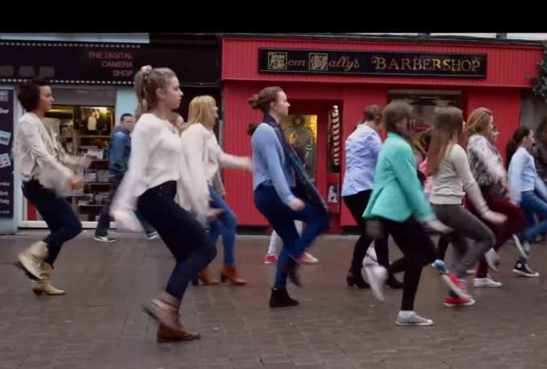 Woman Struts Out On Street Starting Dancing Flash Mob