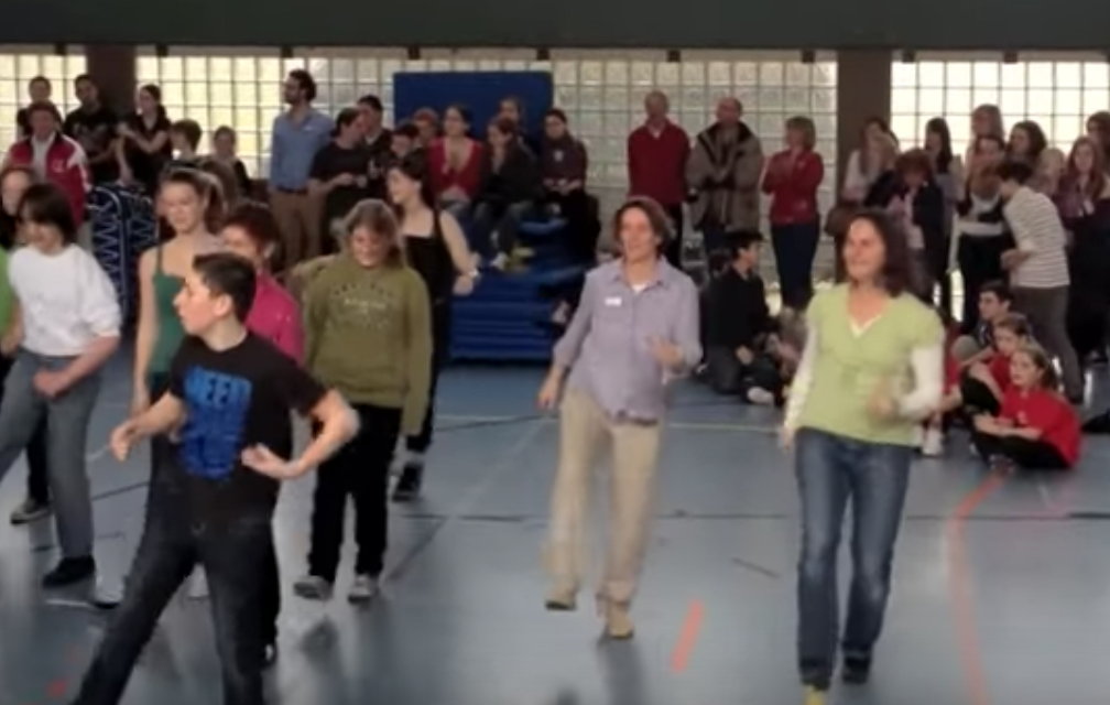 150 students take over gymnasium with incredibly impressive fast-paced ...