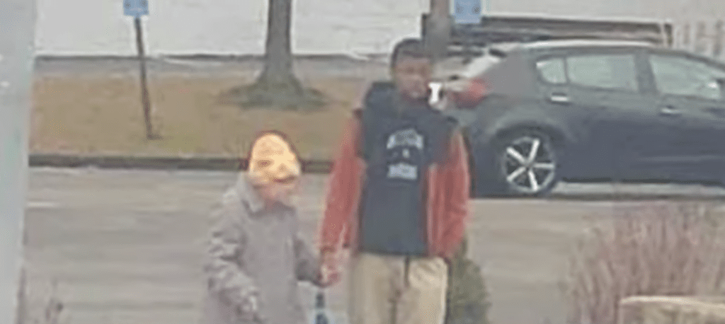 Camera captures moment teen sprints to help elderly blind woman