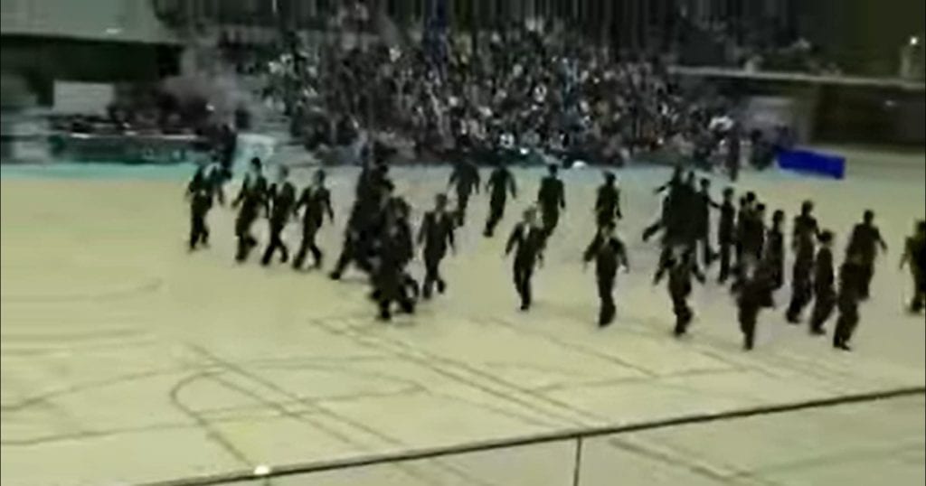 Incredible synchronized walking routine leaves audience cheering for more