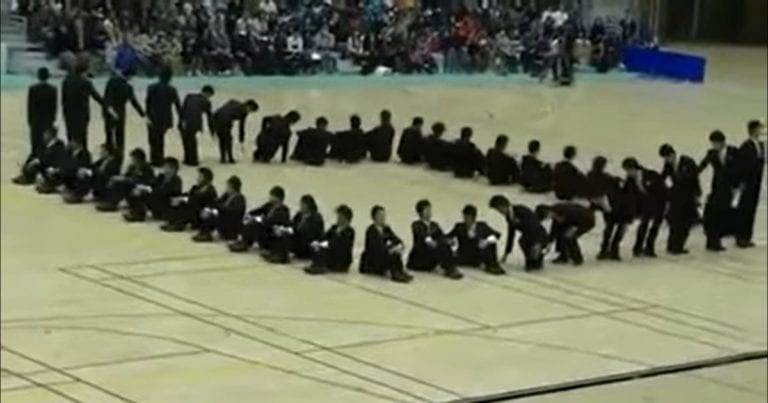 Incredible synchronized walking routine leaves audience cheering for more