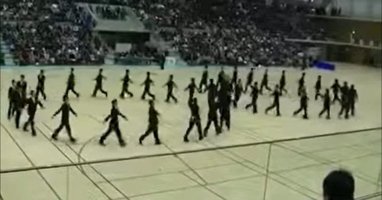 Incredible synchronized walking routine leaves audience cheering for more