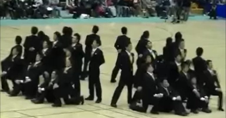 Incredible synchronized walking routine leaves audience cheering for more