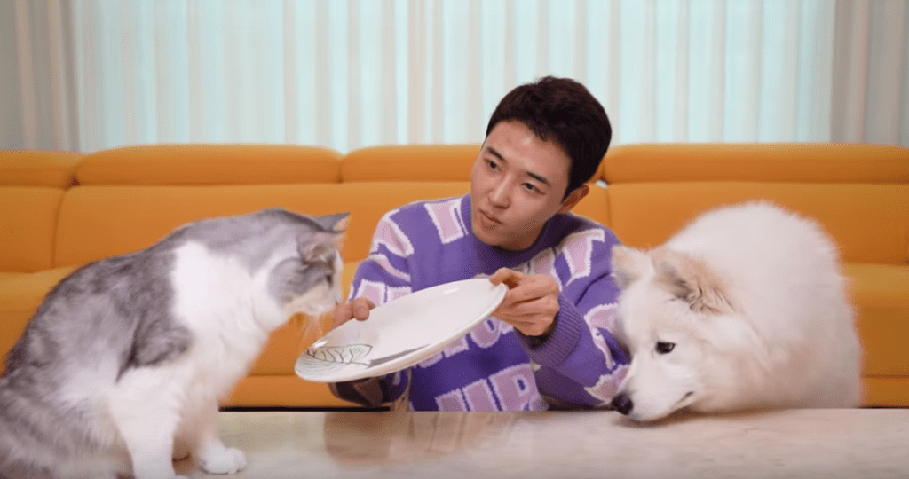 Guy ‘eats’ invisible food and his pets refuse to tell him the truth