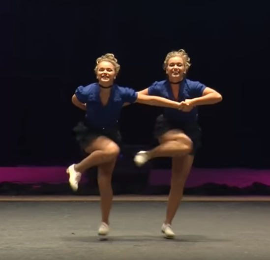 Sisters Energetic Clogging Dance Lights Up The Floor