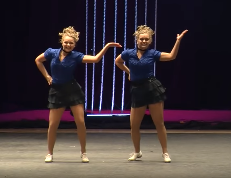 Sisters Energetic Clogging Dance Lights Up The Floor
