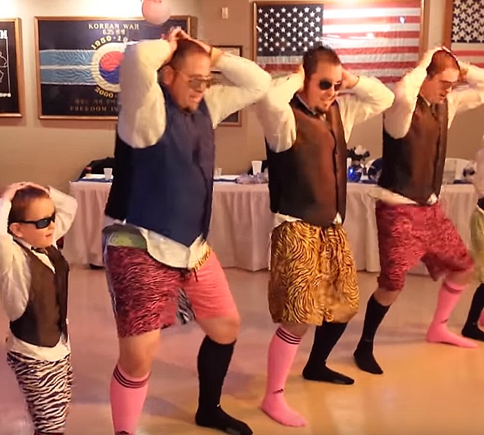 Groomsmen’s hilarious dance number lights up wedding