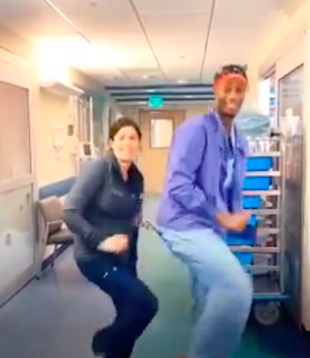 Dancing docs take on Tik Tok with fun moves to lift spirits