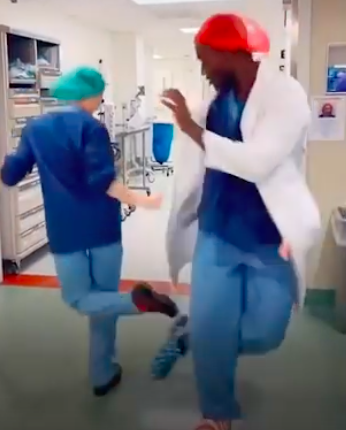 Dancing docs take on Tik Tok with fun moves to lift spirits